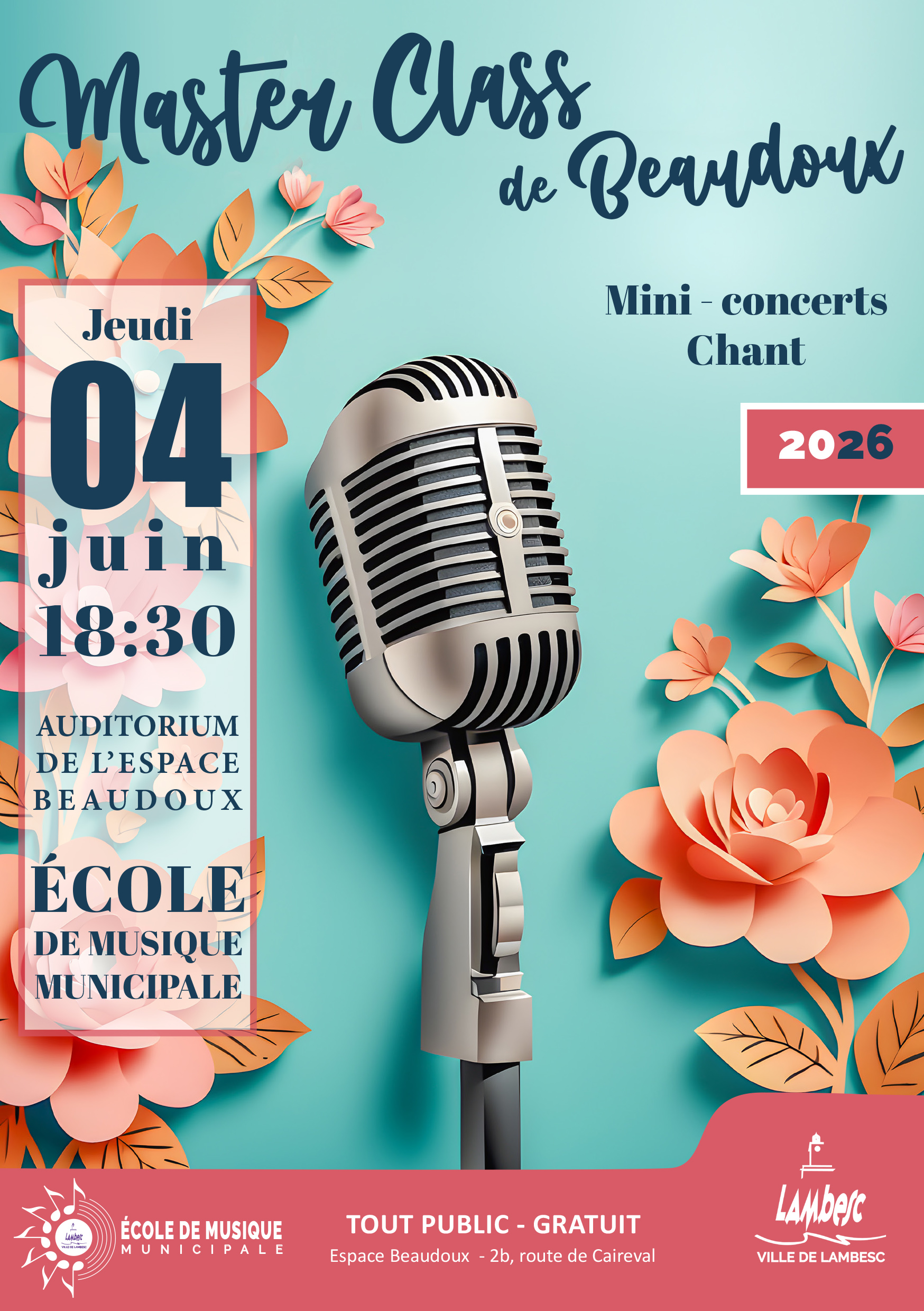 Master class de Beaudoux et mini-concerts - Chant MyProvence